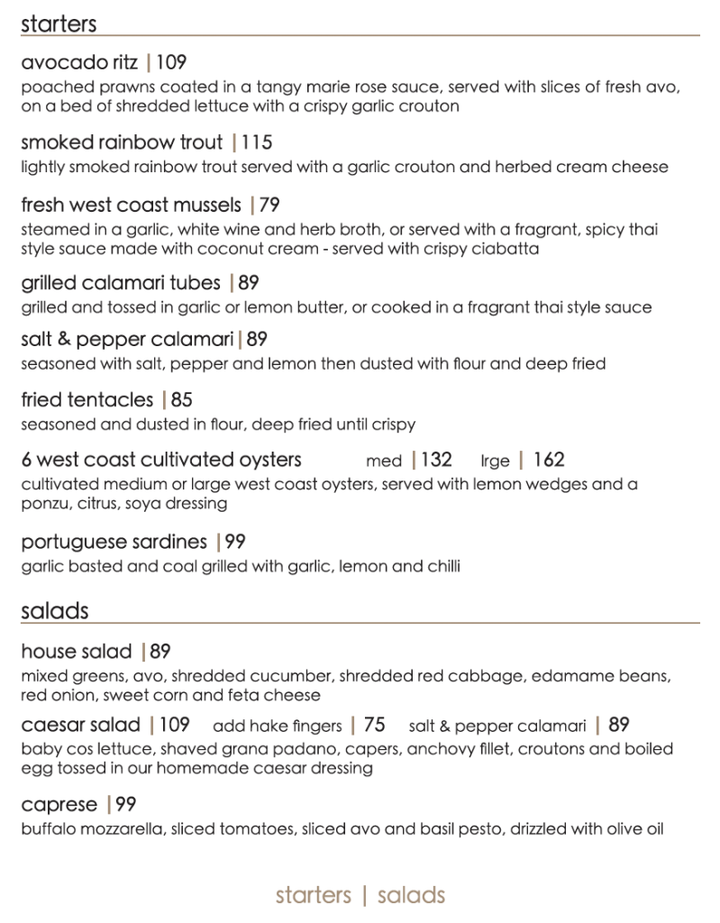 Our Menu - Salmon and Brine